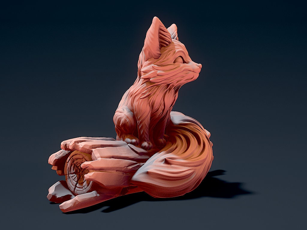 Cute Fox STL, 3D Cute Fox STL File, 3D Fox Printing, Pirintable 3D Cute ...