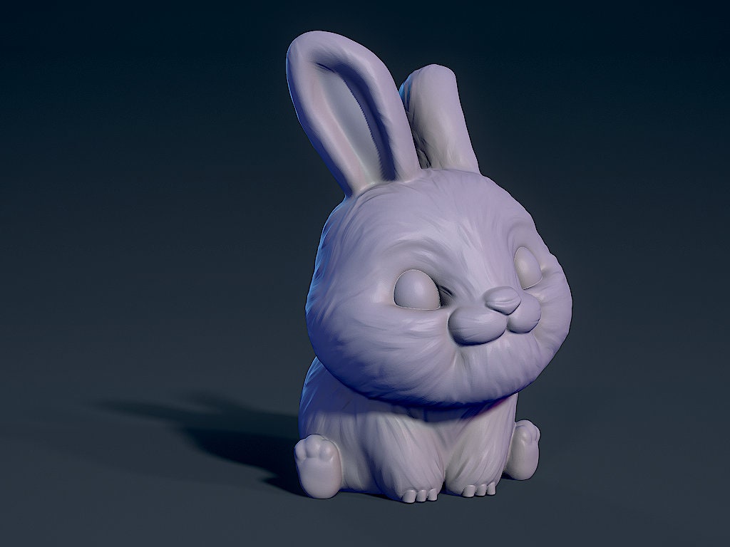 Cute Rabbit 3D, Cute Rabbit STL, 3D Miniature Rabbit, 3D Printing File ...