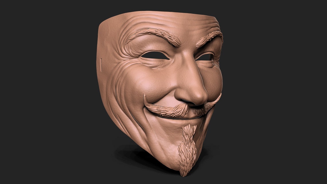 3D Vendetta Mask, Vendetta Mask STL File, V for Vendetta Mask, Face ...
