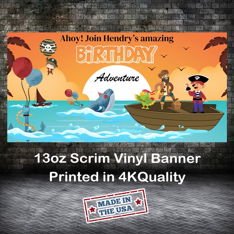 Customized Happy Birthday Banner for Boys – Ahoy, Matey! Personalized ...