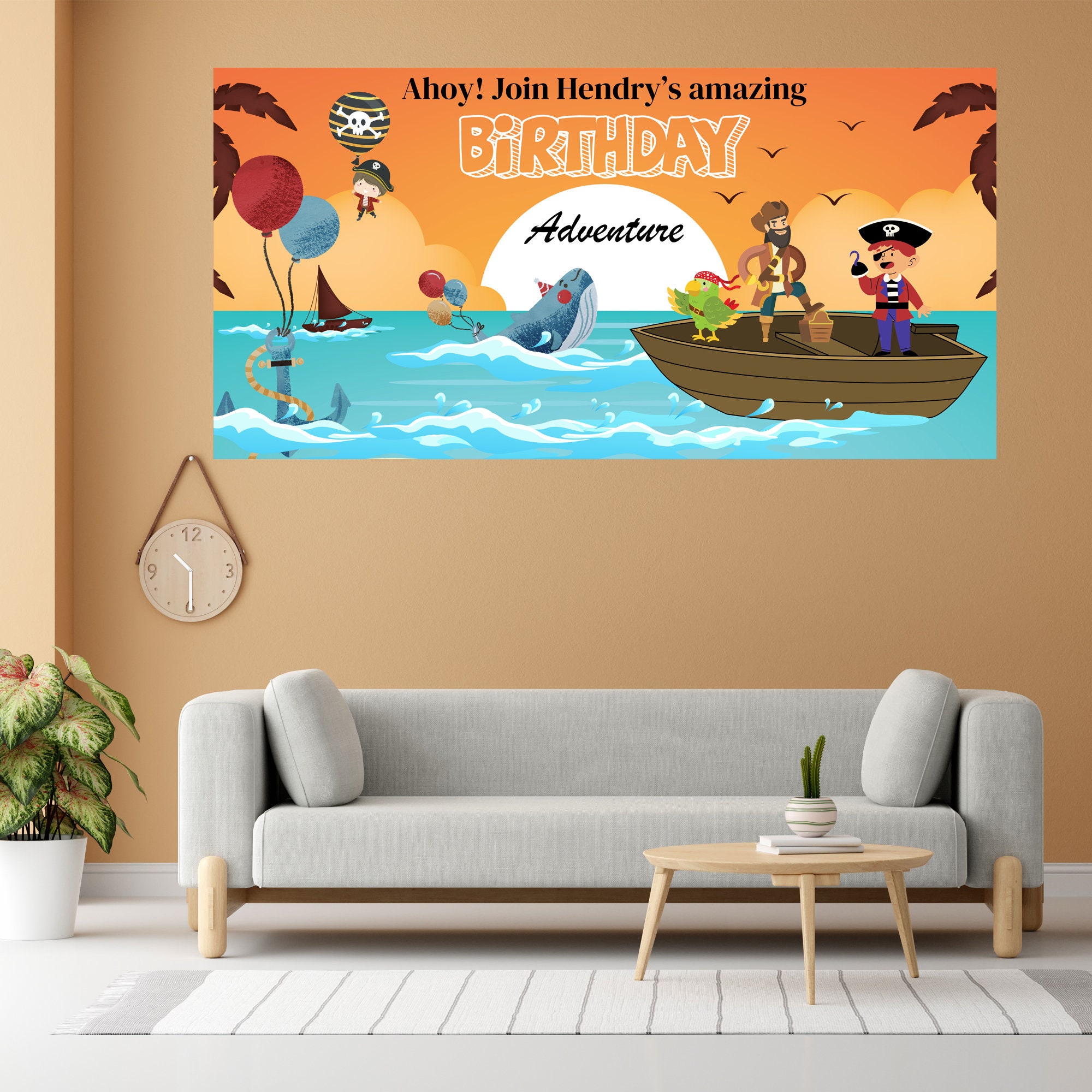 Customized Happy Birthday Banner for Boys – Ahoy, Matey! Personalized ...