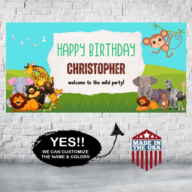 Happy Birthday Safari Balloon - Etsy