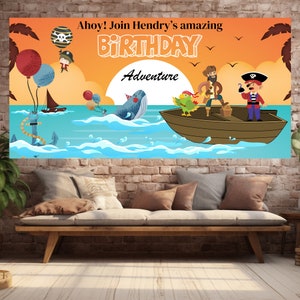 Customized Happy Birthday Banner for Boys – Ahoy, Matey! Personalized ...