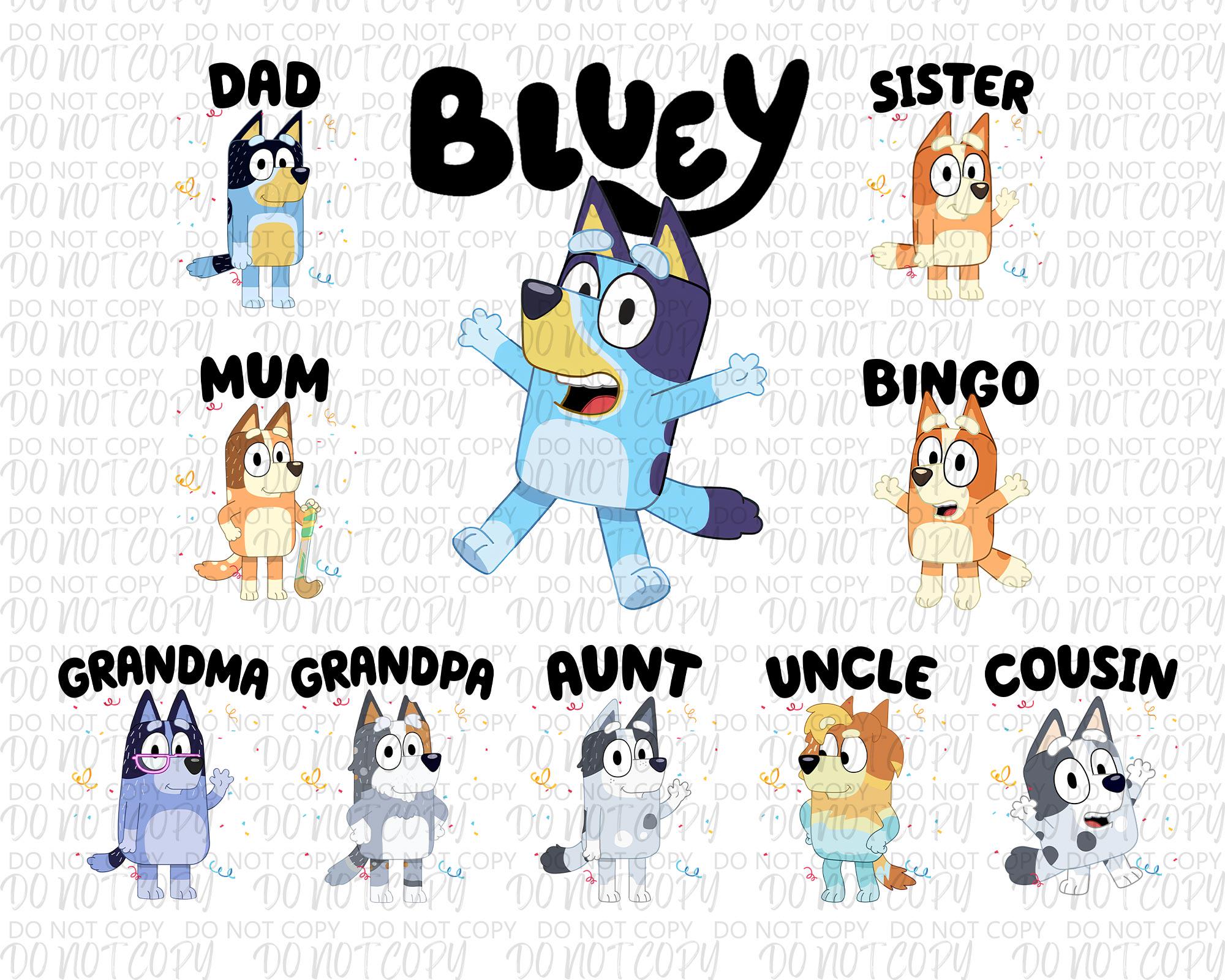 Bluey Characters Png, Bluey Family Png, Bluey PNG, Bluey Bingo, Bluey ...