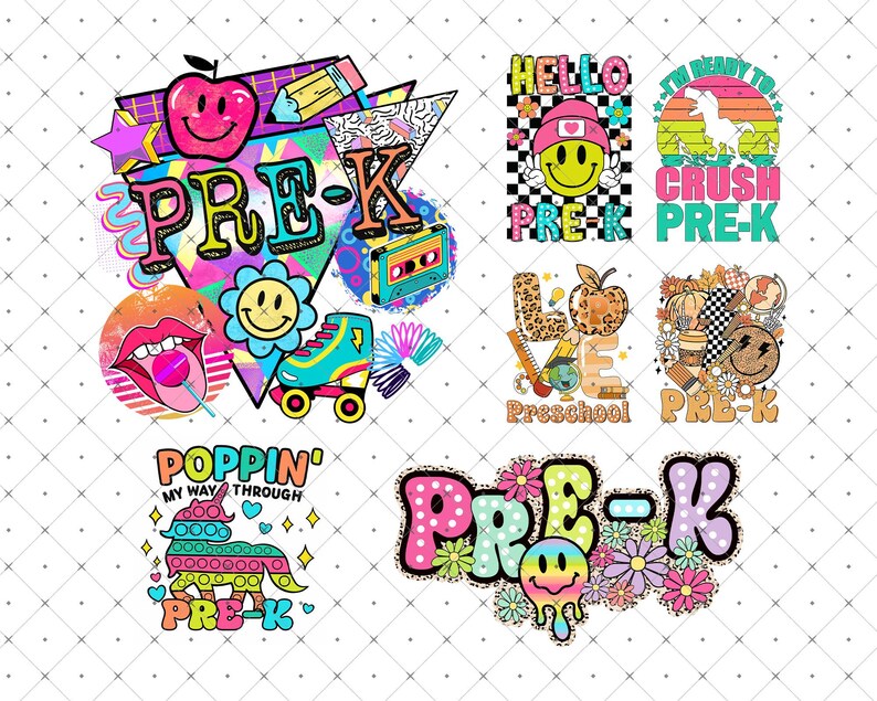 Retro Pre-k Back to School Bundle, First Day of School, Pre-k Teacher ...