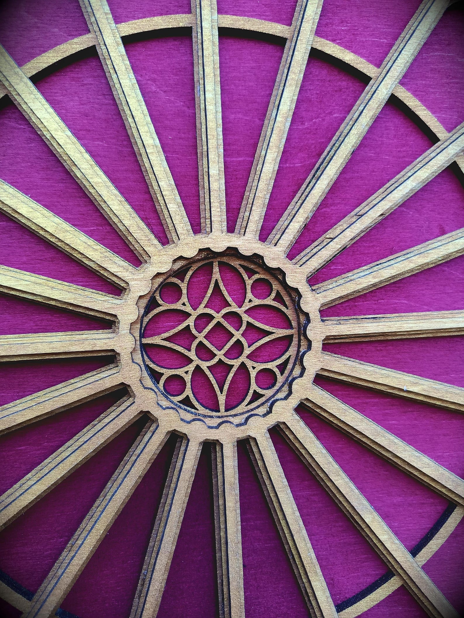 Multilayer Gothic Cathedral Rosette Window, Wooden Wall Decor Art - Etsy