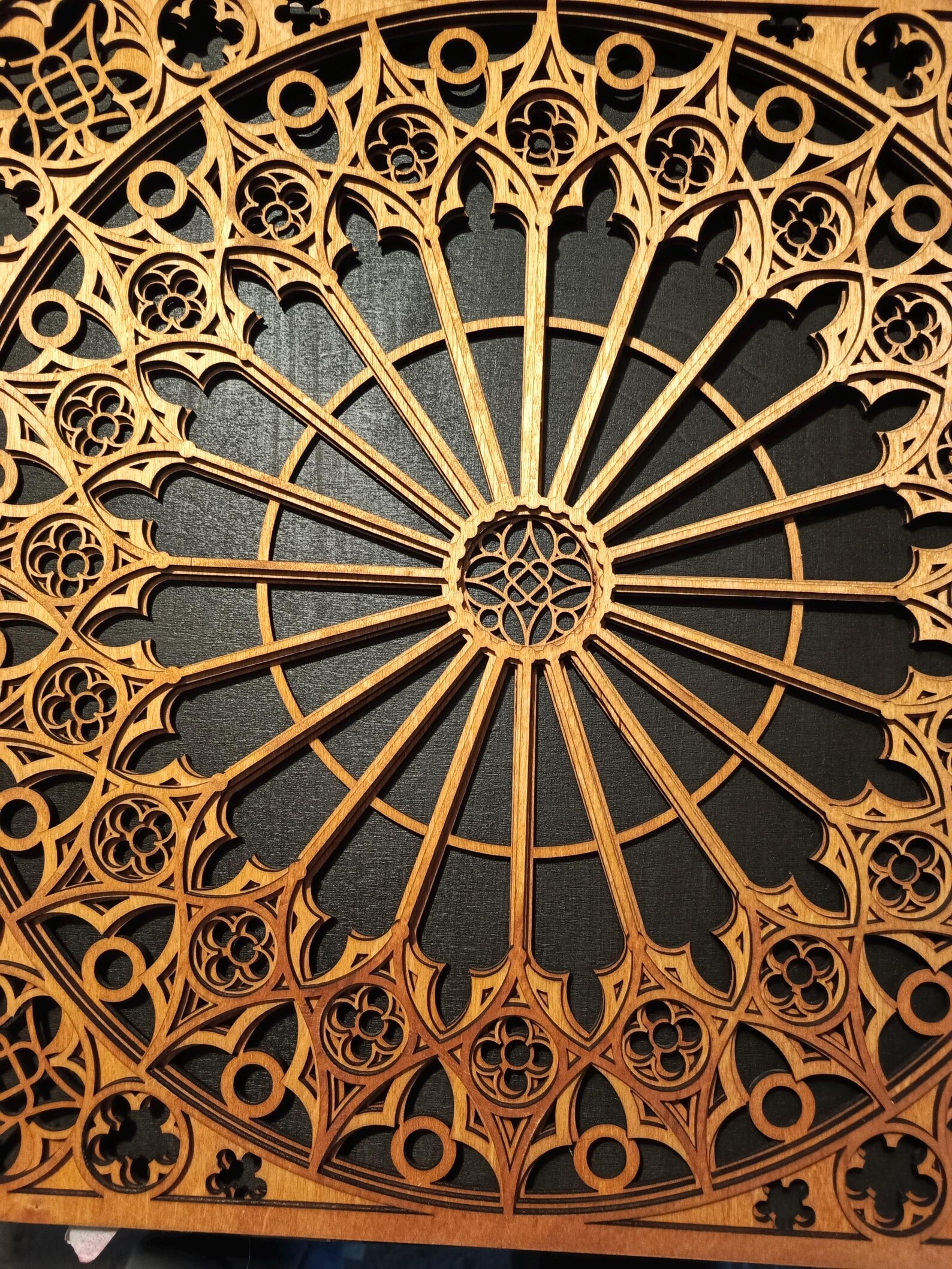 Multilayer Gothic Cathedral Rosette Window, Wooden Wall Decor Art - Etsy