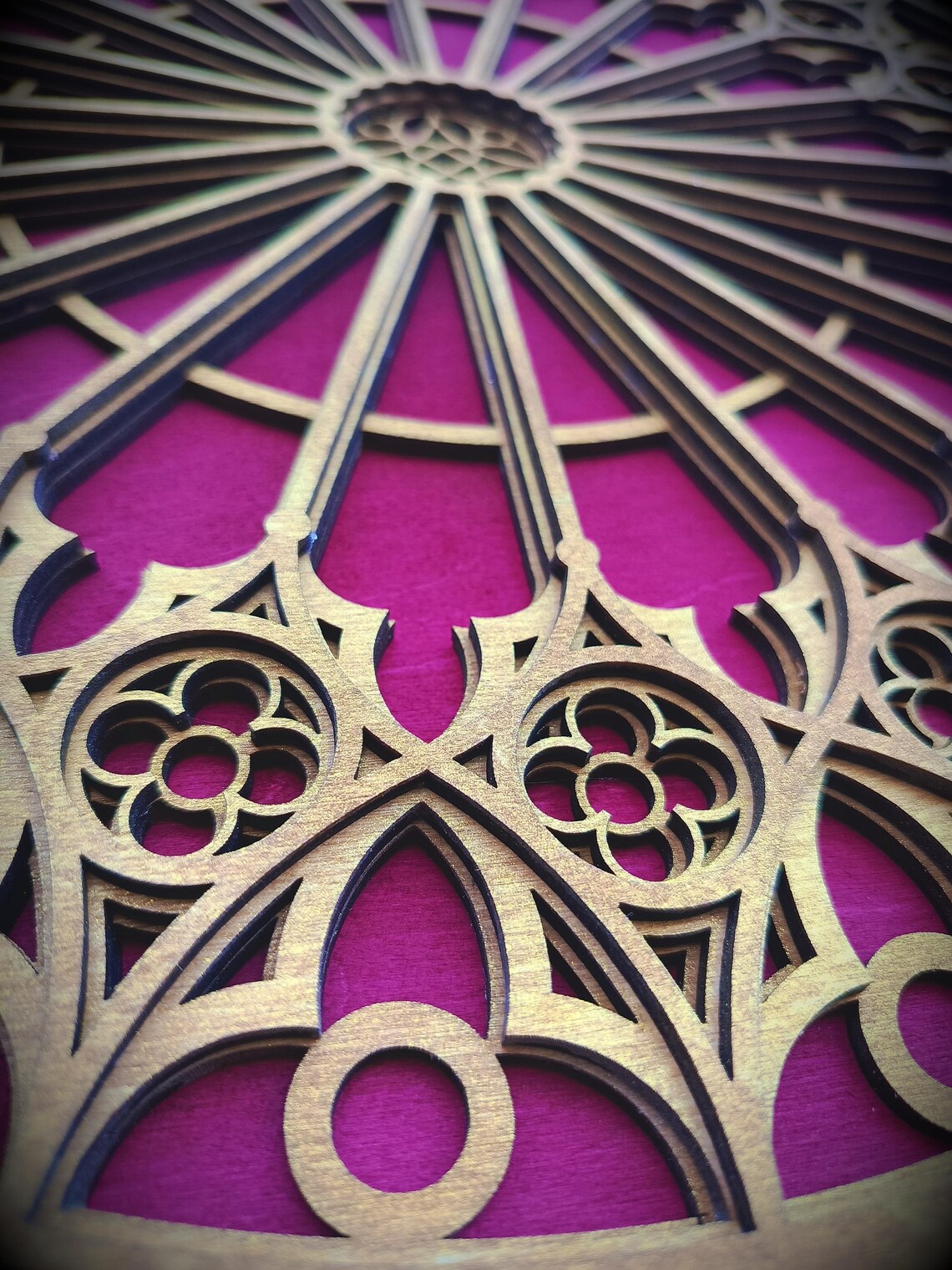 Multilayer Gothic Cathedral Rosette Window, Wooden Wall Decor Art - Etsy