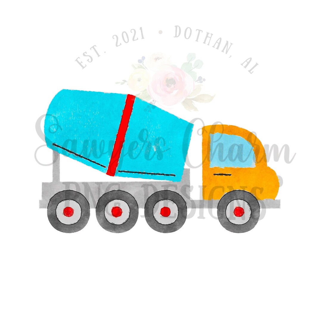 PNG Watercolor Cement Transportation Truck, Printable File, Sublimation ...