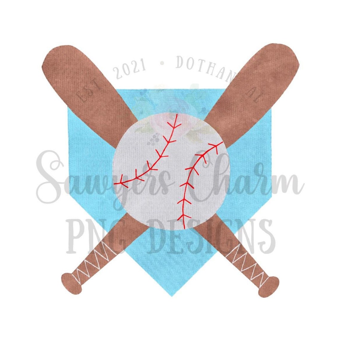 PNG Watercolor Baseball Bats Home Plate Printable File/sublimation/heat ...