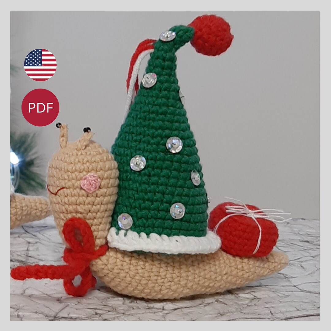 Crochet Pattern for Snail Toy Christmas Tree Decoration. Amigurumi ...