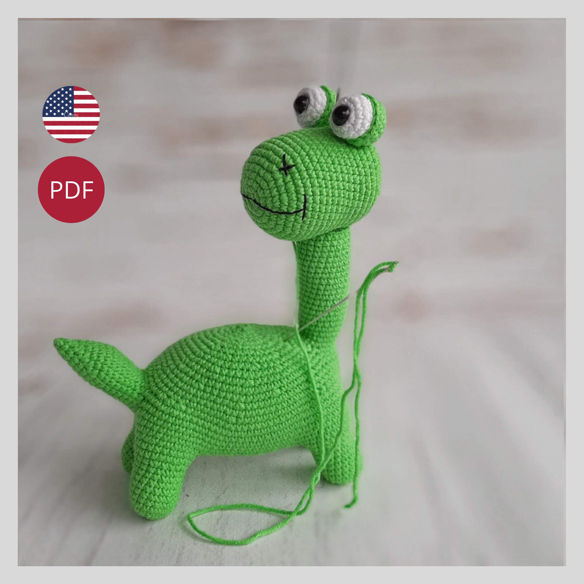 Crochet Pattern Amigurumi Dinosaur , Crochet Toy Pattern Dinosaur ...