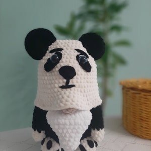Crochet Pattern Gnome in Panda Costume, Amigurumi Crochet Panda Pattern ...