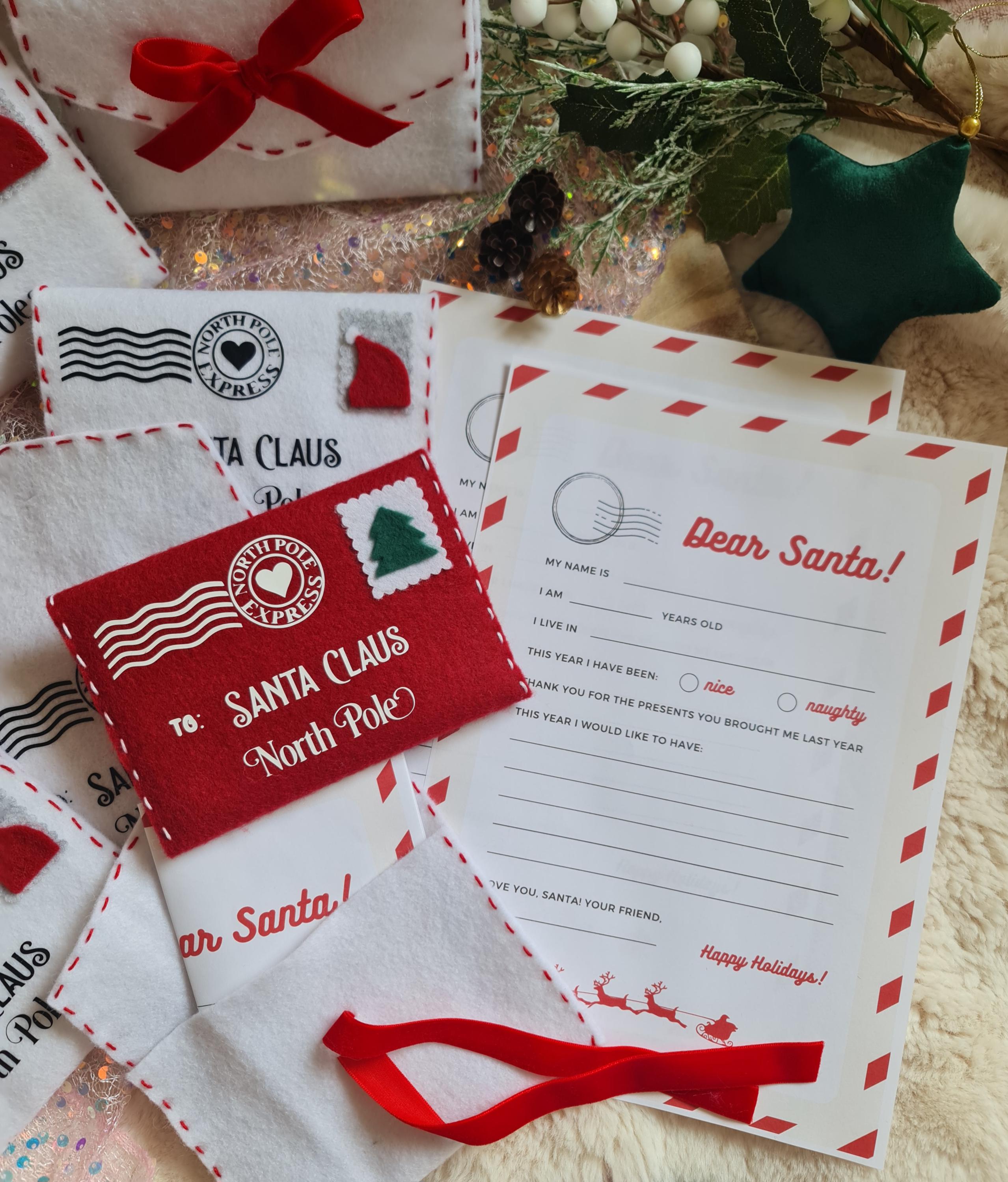Letter to Santa Envelope, Handmade Santa Letter Envelope, Felt ...