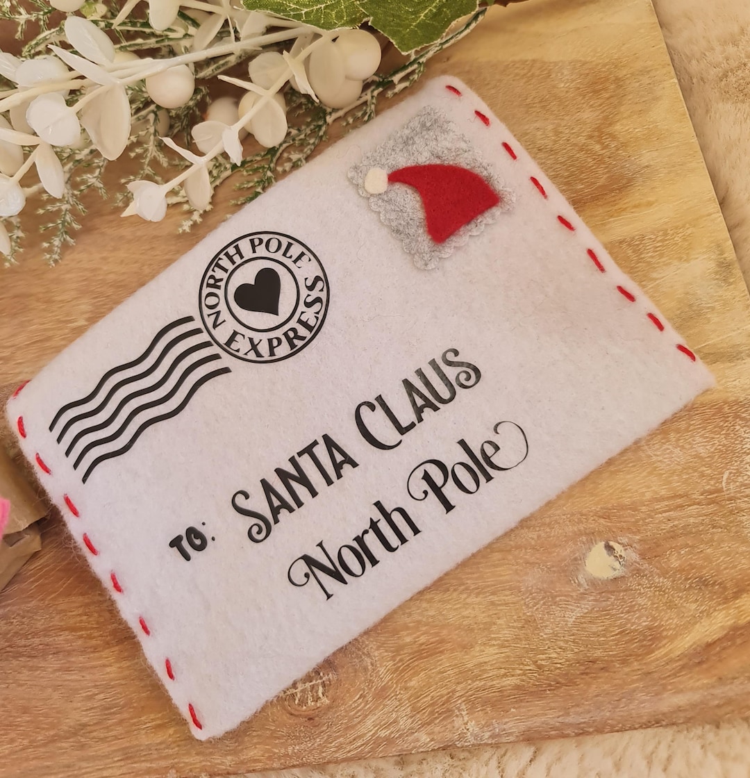Letter to Santa Envelope, Felt Santa Letter Envelope, Felt Christmas ...