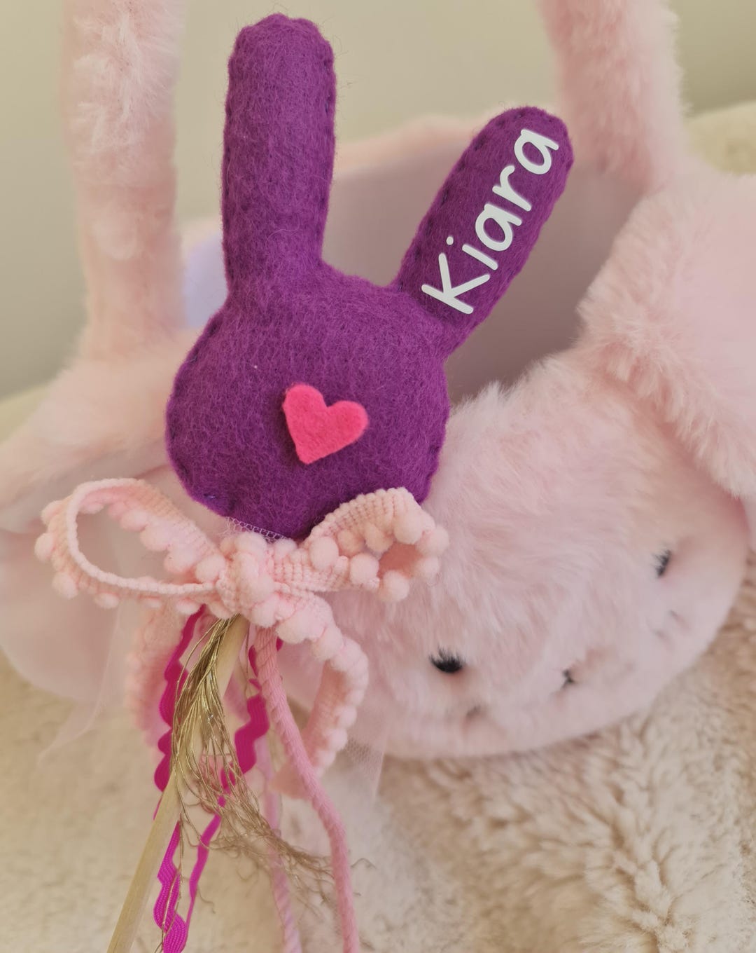 Easter Bunny Wand, Personalised Name Bunny Wand, Easter Decor, Easter ...