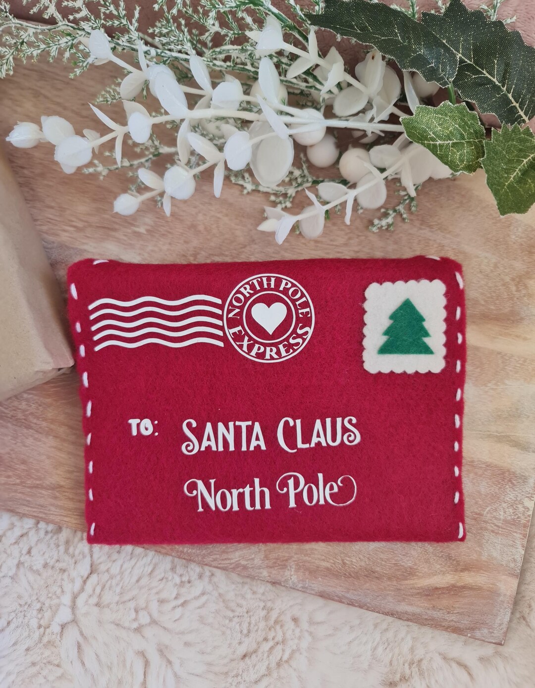 Letter to Santa Envelope, Felt Santa Letter Envelope, Felt Christmas ...