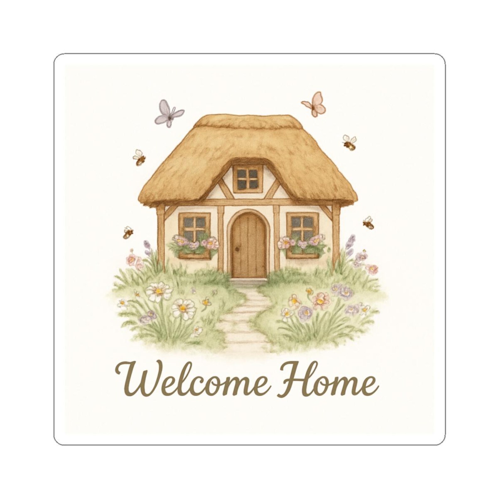 Cottagecore House Sticker | Welcome Home Illustration - Etsy