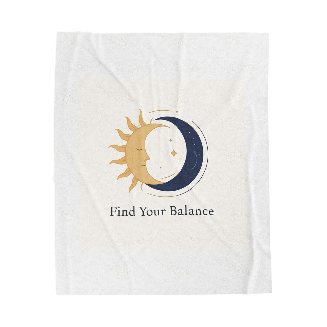 Sun and Moon 'find Your Balance' Velveteen Plush Blanket | Celestial ...