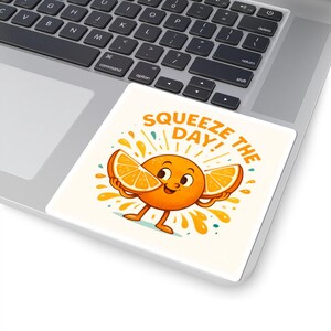 Squeeze the Day Orange Character Sticker | Kiss-cut Sticker - Etsy
