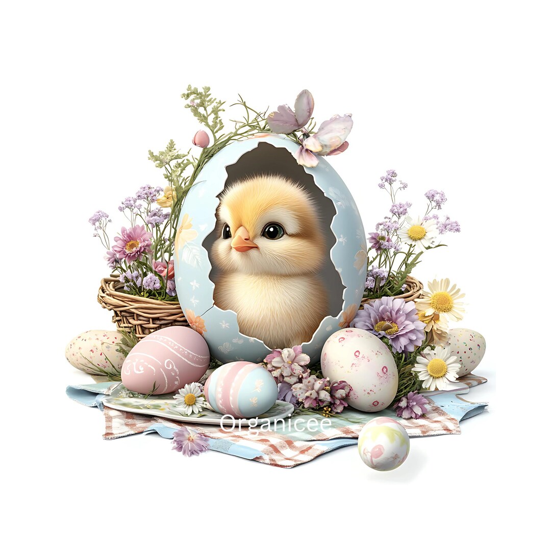 Spring Easter Chick Cracked Easter Egg Clipart Bundle 10 Sets High ...