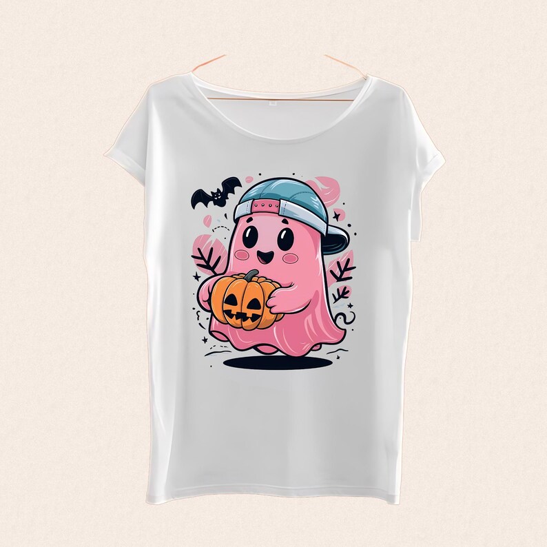 Halloween Svg Cute Ghost Png Pink Ghost Shirt Svg Party Ghost Png Cute ...