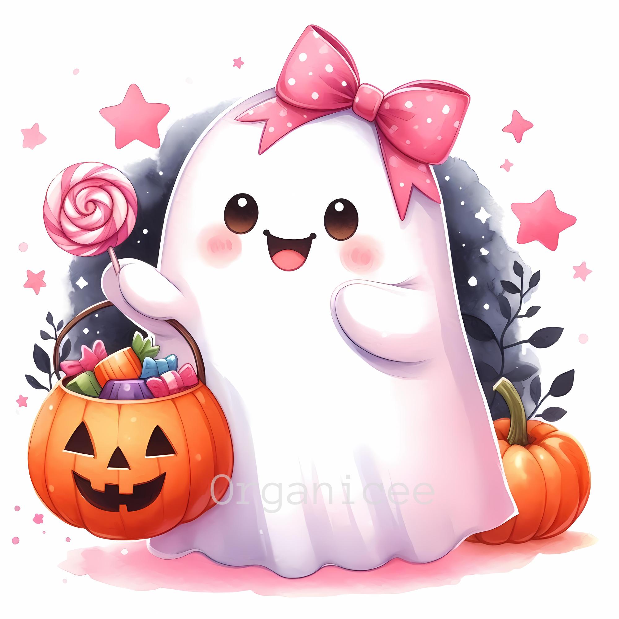 Candy Pink Coquette Ghost Halloween | 15 Sets | High Quality 300 DPI ...