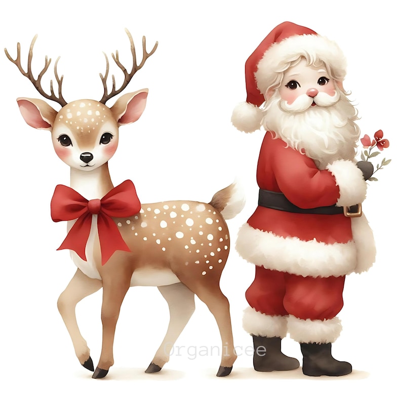 Santa and Reindeer Clipart 20 Sets high Quality 300 DPI Jpegs ...
