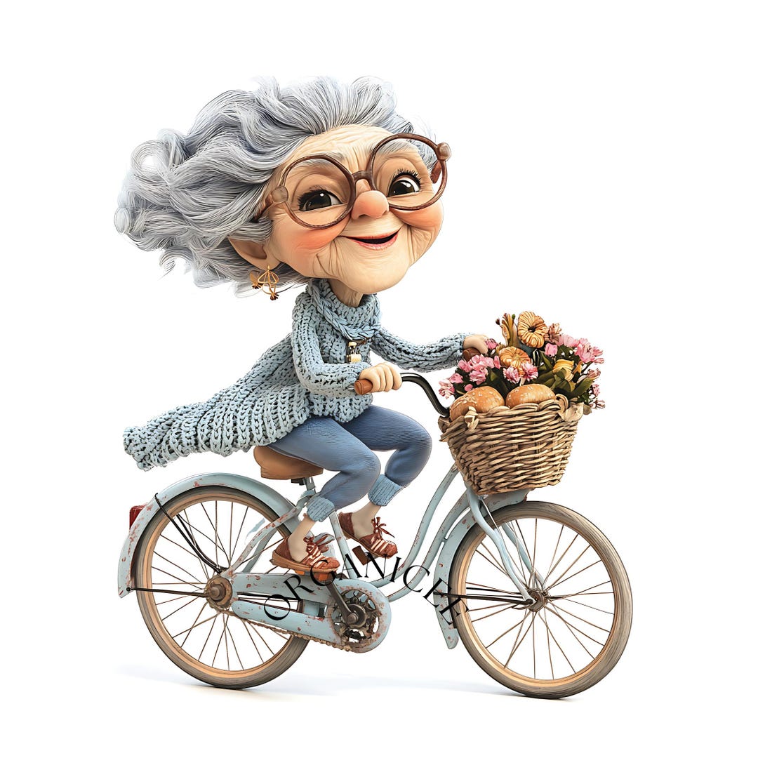 Funny Grandma Old People Clipart Bundle | 23 Sets | High Quality 300 DPI Jpegs | Old Ladies ...