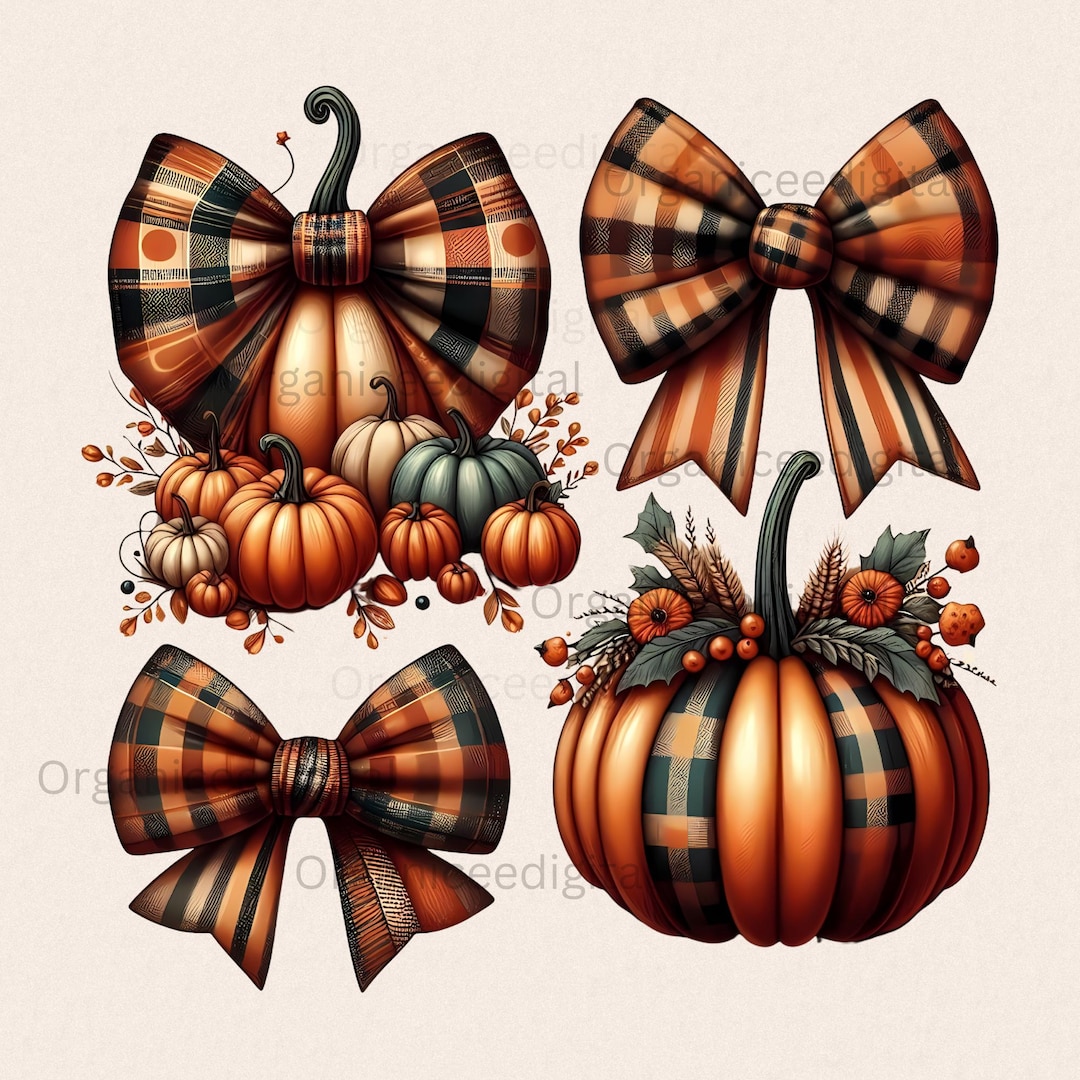 Vintage Fall Pumpkin Bow Png, Halloween Pumpkin With Bow,retro ...