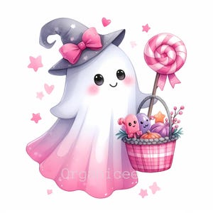 Candy Pink Coquette Ghost Halloween | 15 Sets | High Quality 300 DPI ...