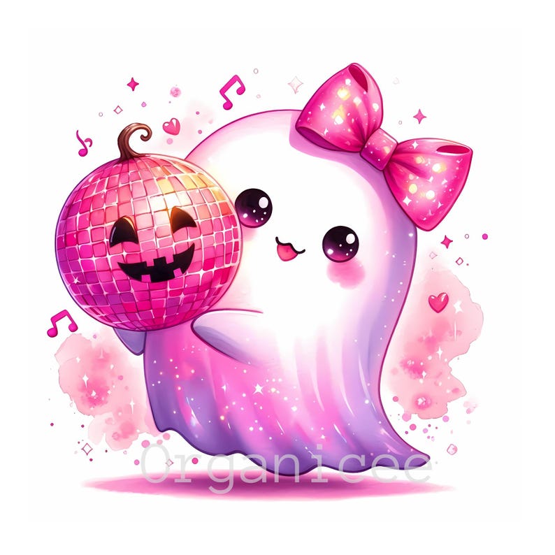 Pink Coquette Ghost Halloween: Disco Ball Pumpkin Jpegs (300 DPI) - Etsy