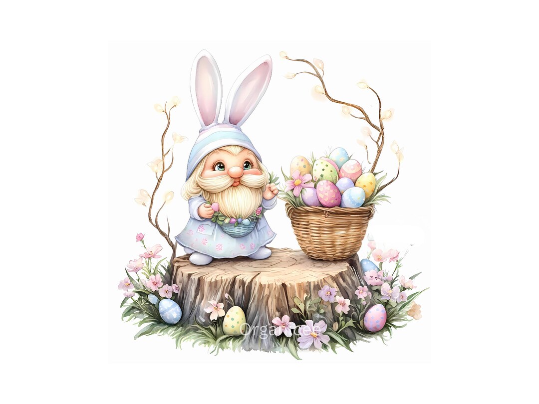 Easter Spring Bunny Gnome Clipart Bundle 10 Sets High-quality 300 DPI ...