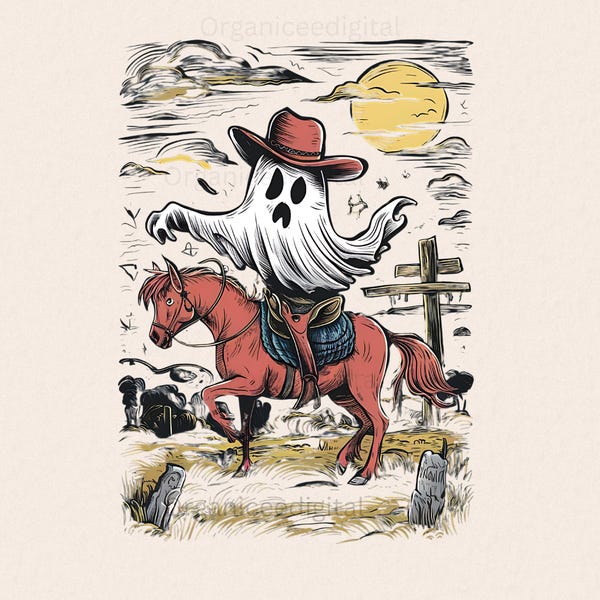 Ghost With Cowboy Hat - Etsy
