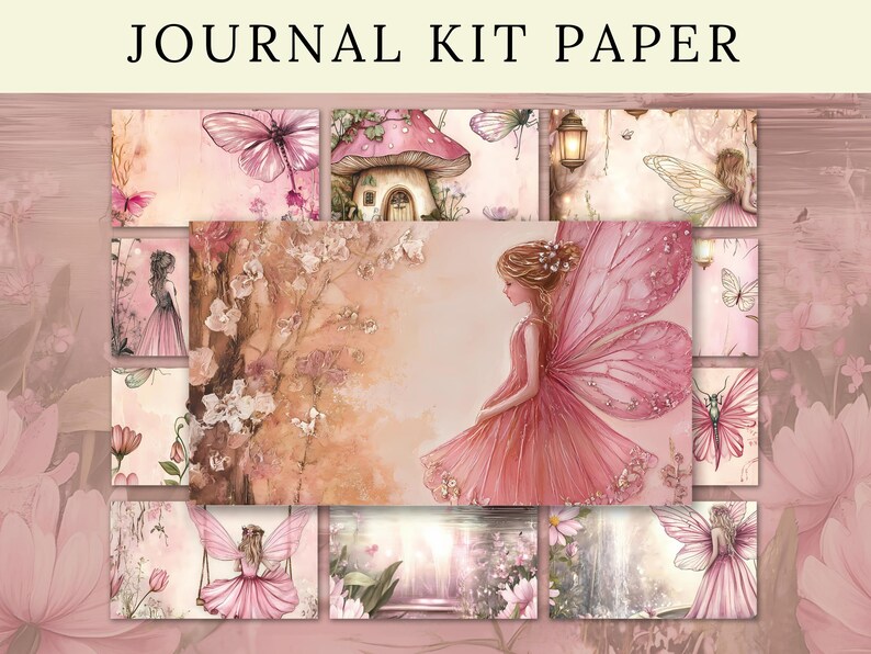 Butterfly Fairies Printables Junk Journal Kit Page for Scrapbooking and ...