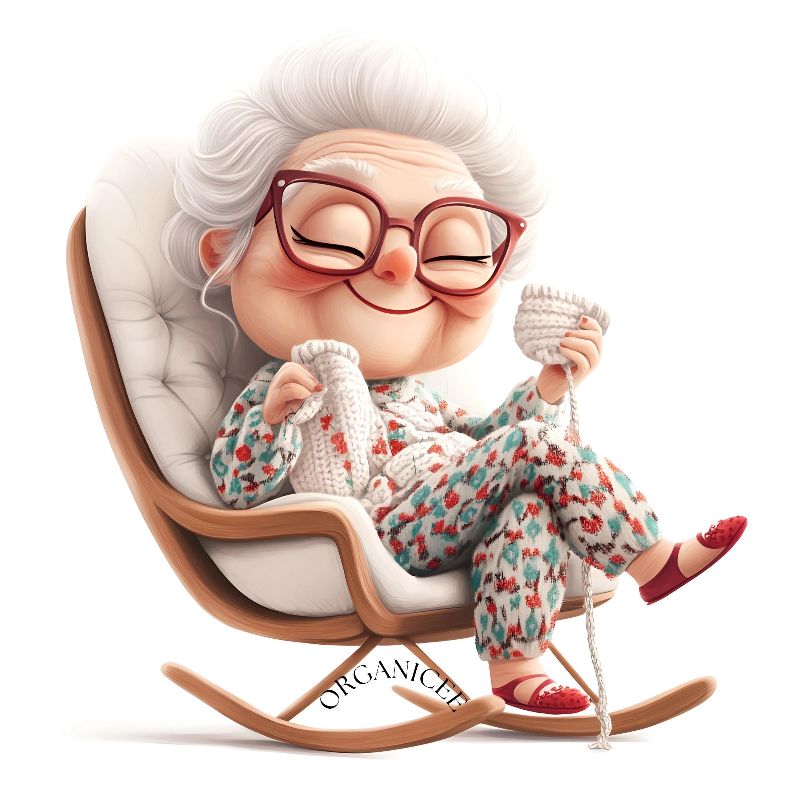Crazy Old Lady Clipart Bundle | 25 High Quality 300 DPI Jpegs | Old Grandma, Grumpy Old Lady ...