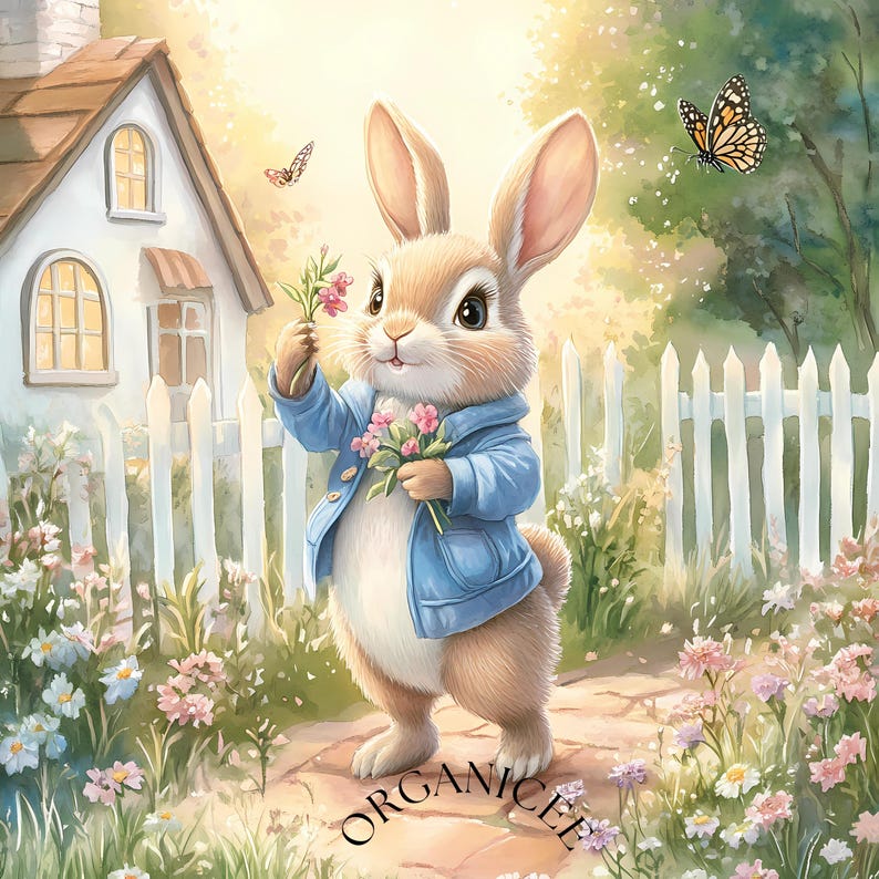 Easter Spring Bunny Peter Rabbit Clipart Bundle 12 Sets High-quality ...