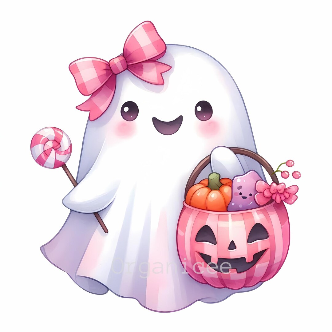 Candy Pink Coquette Ghost Halloween | 15 Sets | High Quality 300 DPI ...