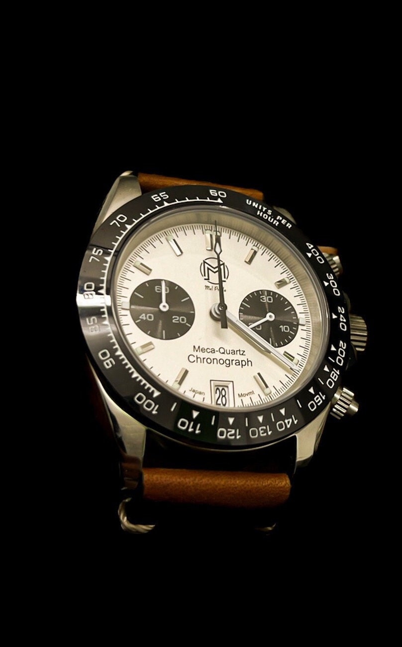 Panda Chronograph Meca Quartz Watch - Etsy