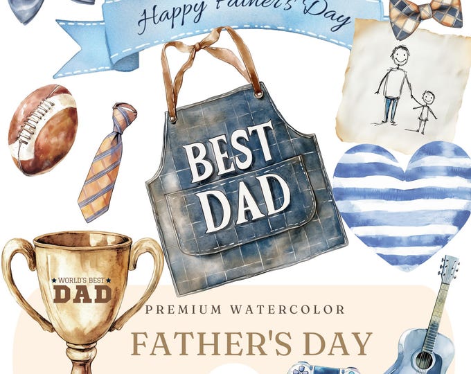 10 Father’s Day Clipart Bundle PNG Football Dad Sublimation Arts and ...