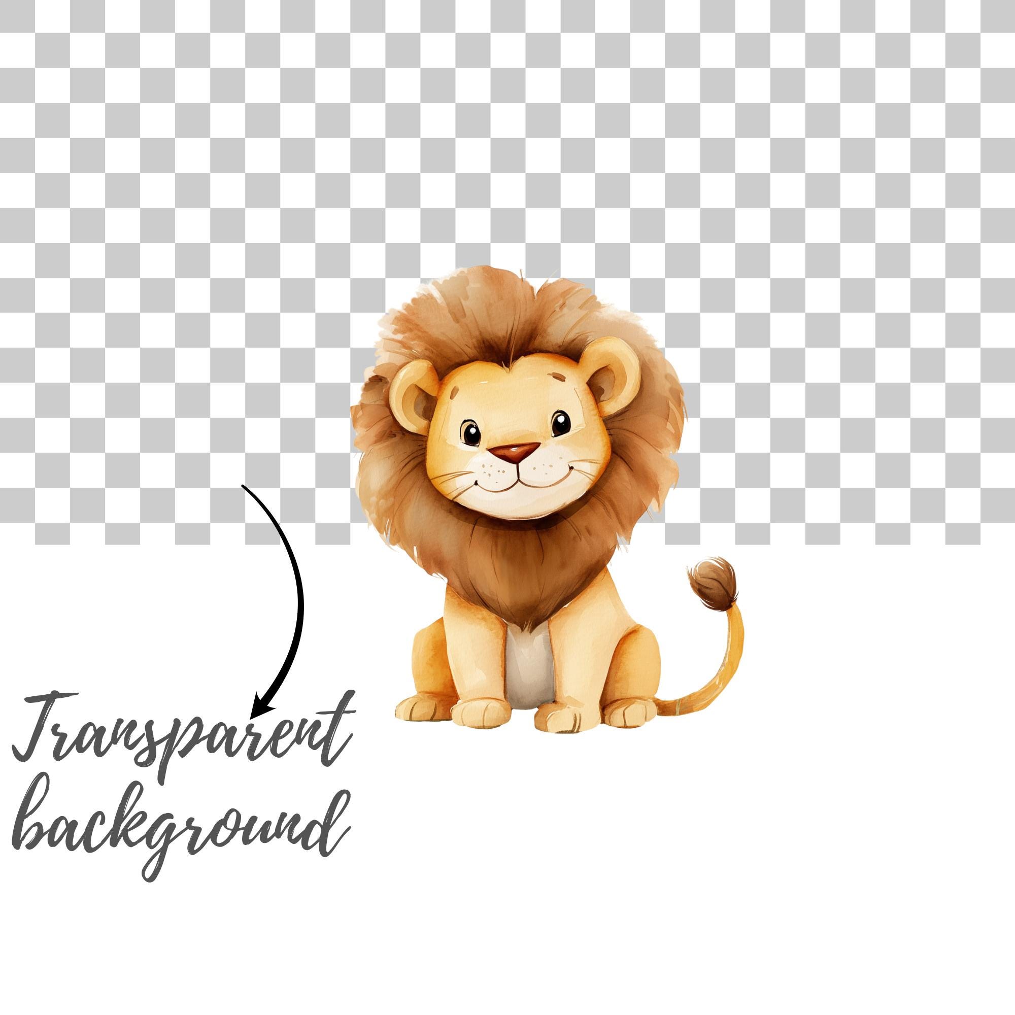 Watercolor Zoo Animals Clipart: Safari Animal Illustrations (PNG ...