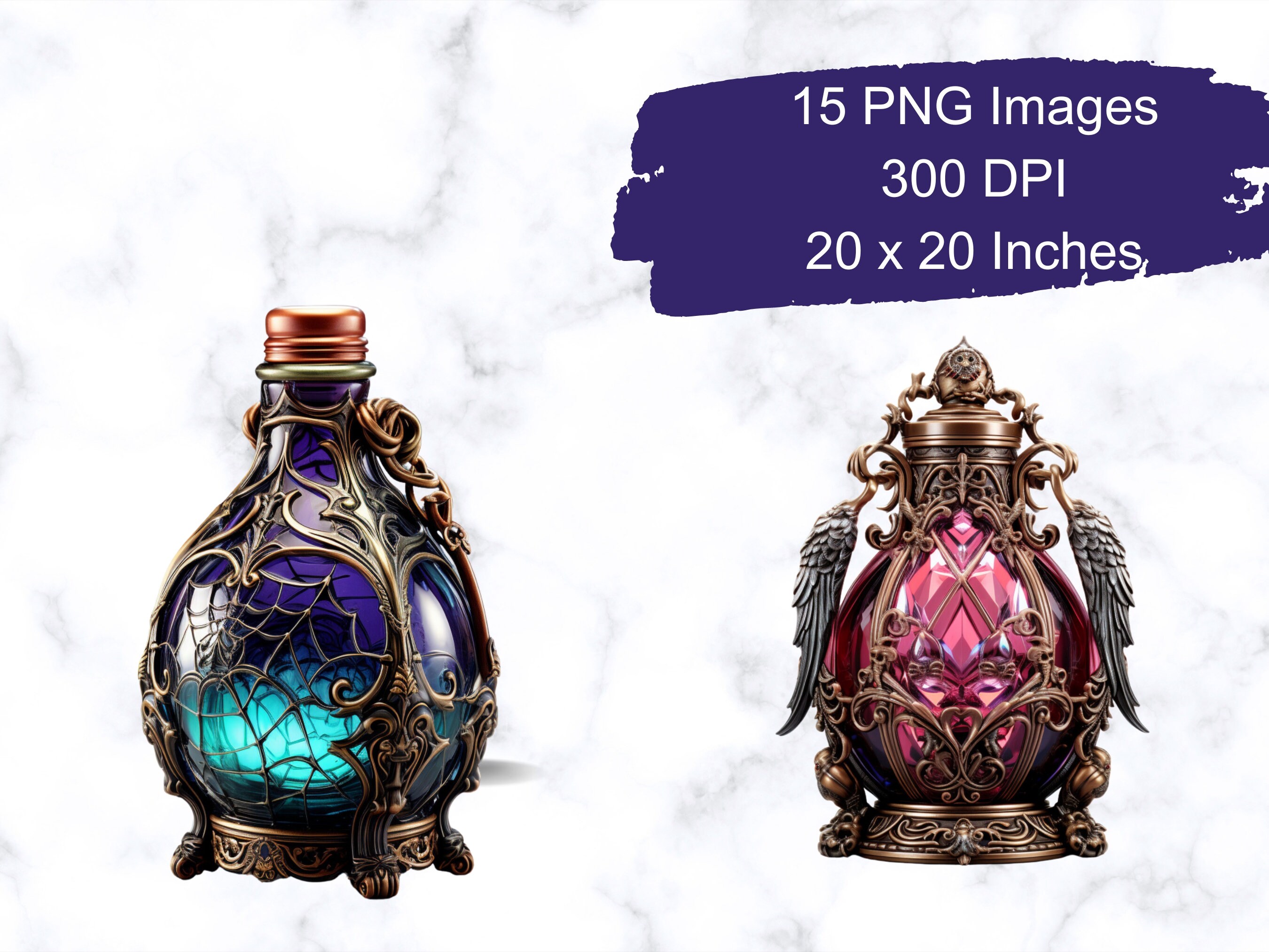 Magic Potion Bottle Clipart, Halloween PNG, Gothic Apothecary Potion ...