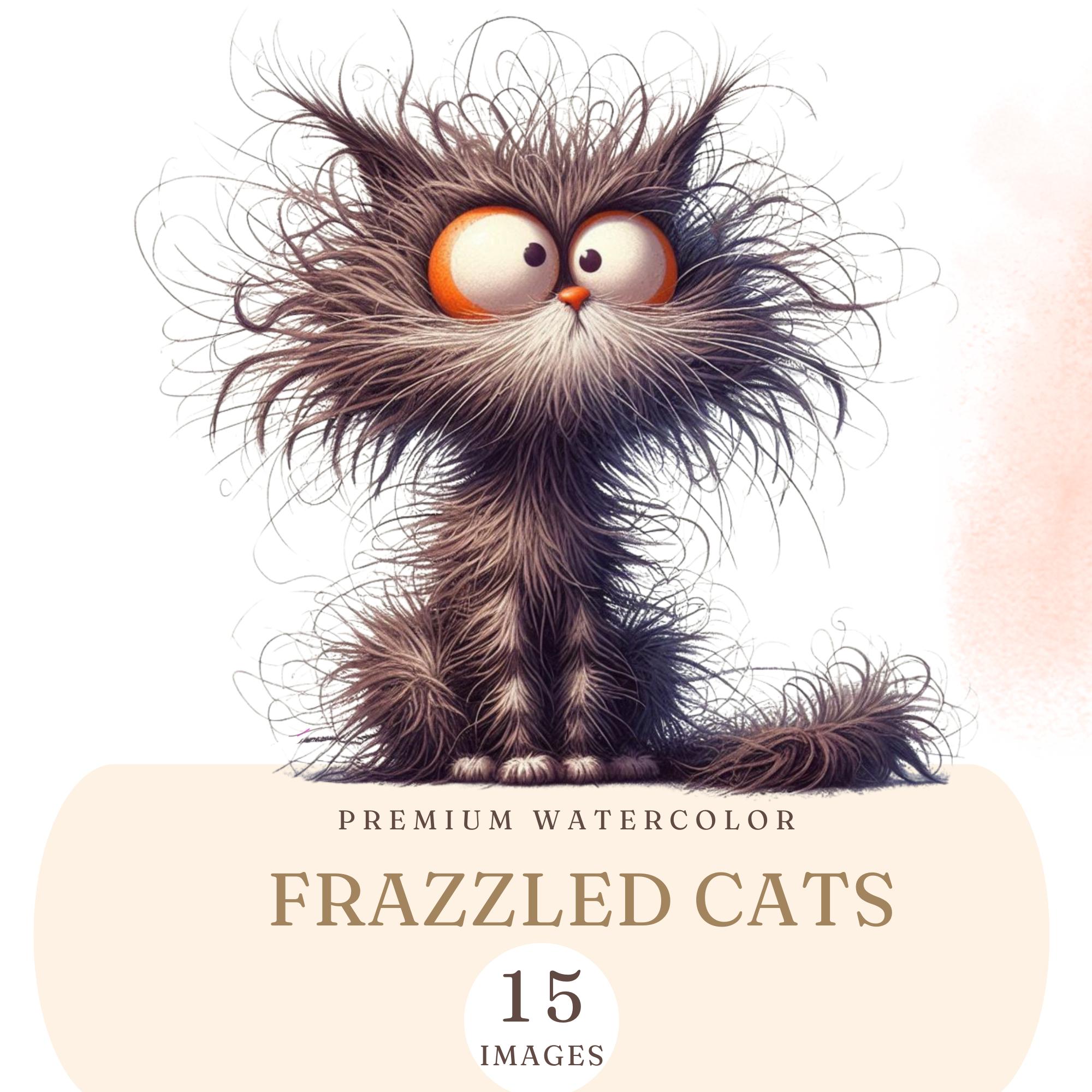 Cute Crazy Cats Clipart - Funny Quirky Cats PNG - Frazzled Cat Clip Art ...