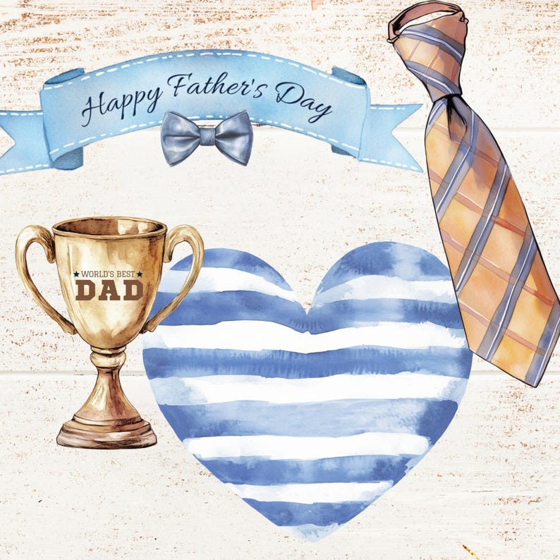 Watercolor Fathers Day Clipart - Dad Clip Art - Father's Day Digital ...