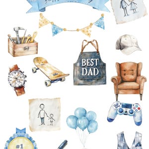 Watercolor Fathers Day Clipart - Dad Clip Art - Father's Day Digital ...