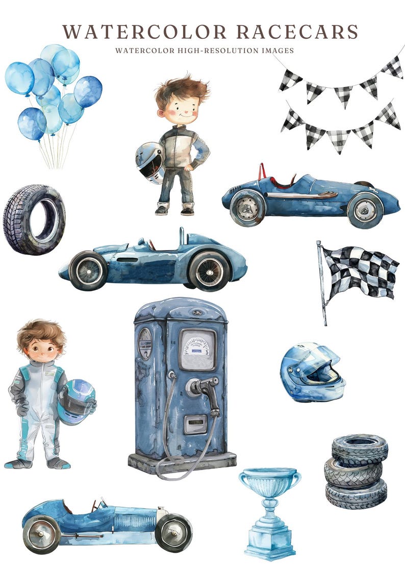 Watercolor Racecars Clipart, Little Racer Clip Art Images, Formula One ...