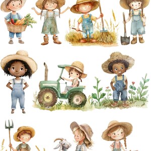 Watercolor Farm Animals Clipart - Baby Farm Animal Clip Art - Animal ...