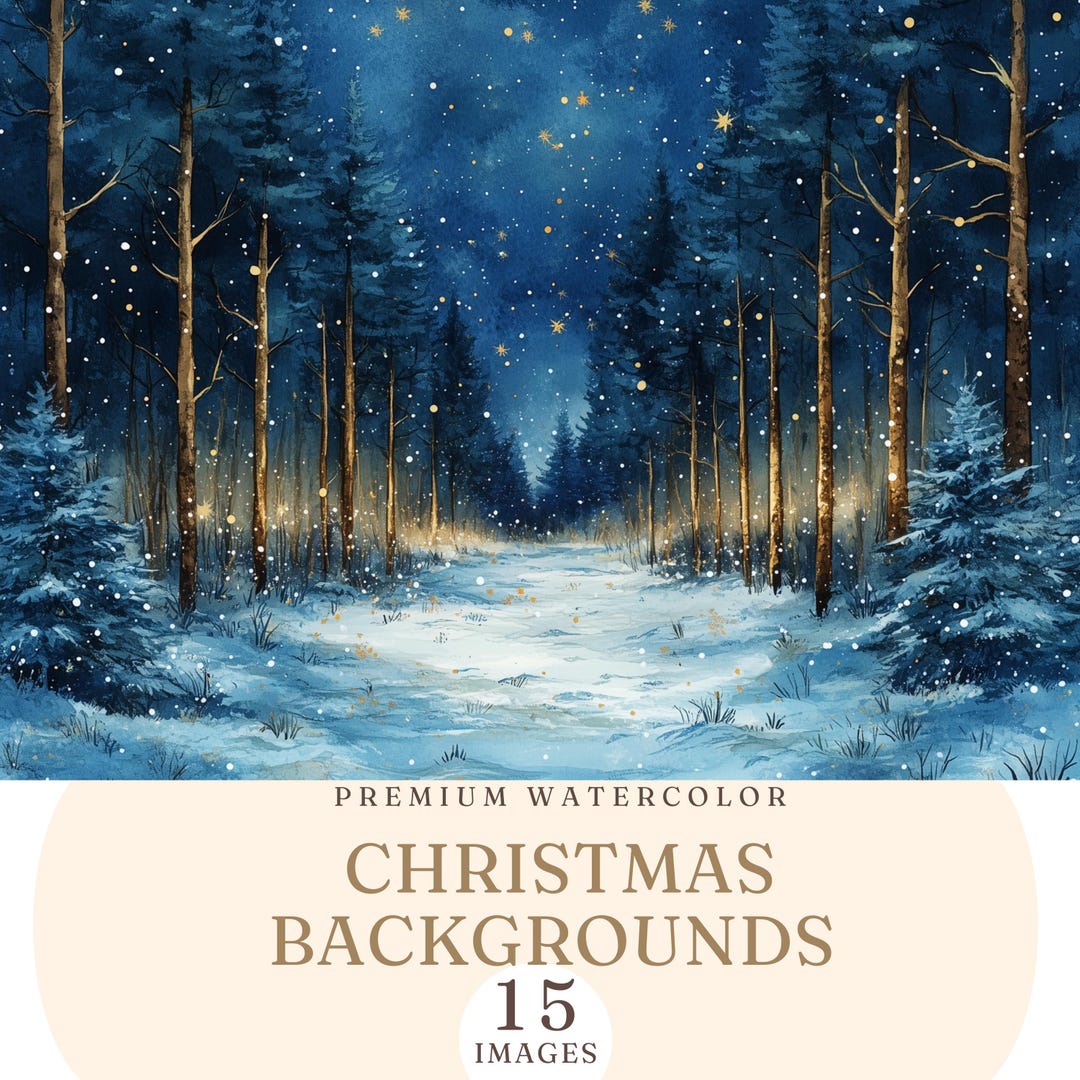 Watercolor Christmas Backgrounds Clipart PNG, Winter Xmas Backdrop ...