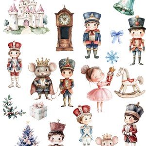 Cute Christmas Nutcracker and Ballerina Clipart - Watercolor Christmas ...