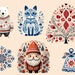 Scandinavian Christmas Clipart, Christmas Folk Art, Scandinavian ...